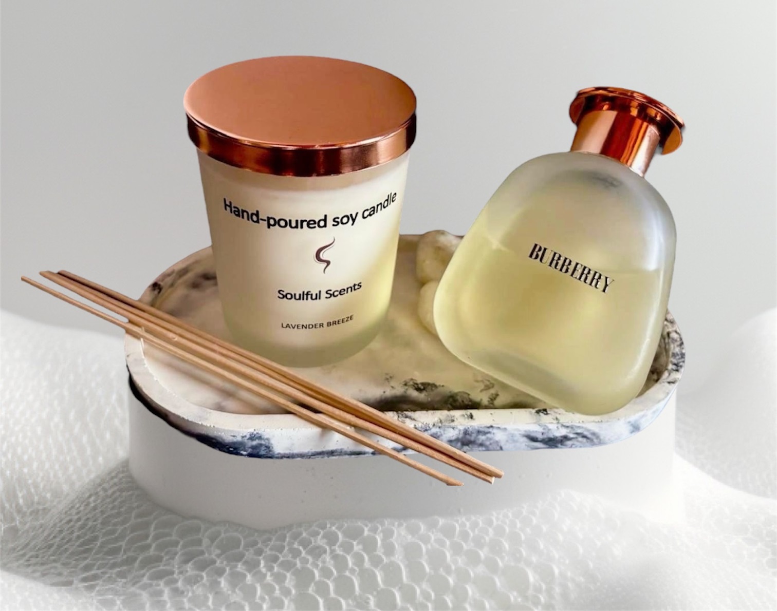 Lavender Breeze Candle & Burberry Diffuser - Soulful Scents